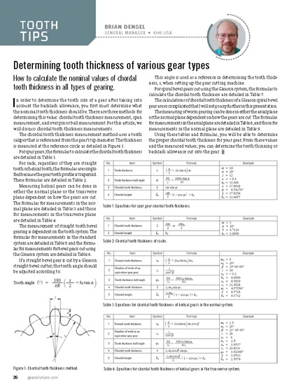 Determining Tooth Thickness of Various Gear Types | KHK USA Metric Gears