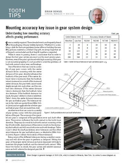 Mounting Accuracy is a Key Issue in Gear System Design | KHK USA Metric ...