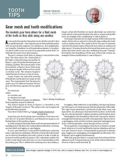 Gear Mesh and Tooth Modifications | KHK USA Metric Gears