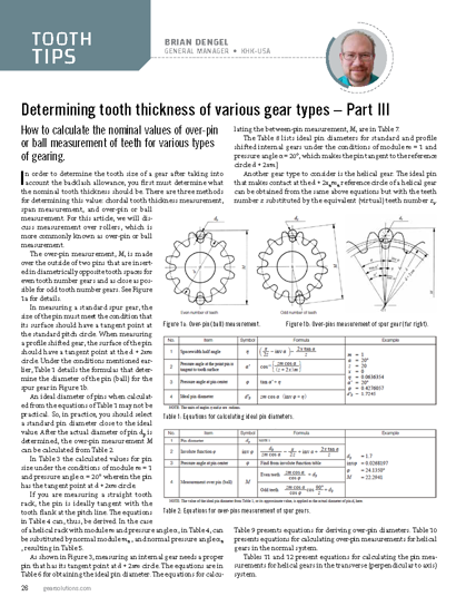 Determining Tooth Thickness of Various Gear Types (Part III) | KHK USA ...